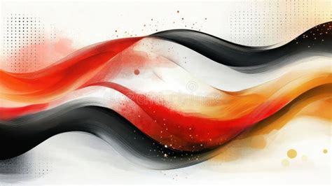 Abstract Waves In Red Black And Orange Create A Dynamic Visual Flow