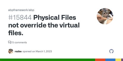 Physical Files Not Override The Virtual Files · Issue 15844