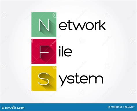 nfs network file system acronym technology concept background stock