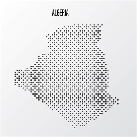 Premium Vector Country Map Algeria Made From Abstract Halftone Dot Pattern