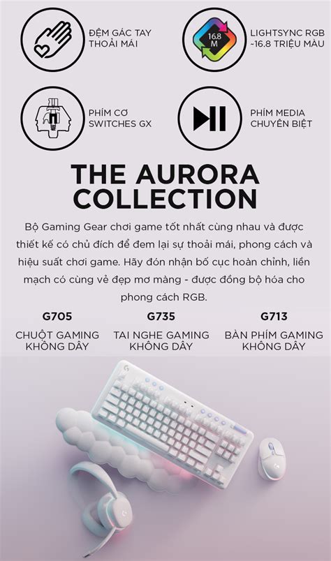 Logitech G713 TKL Aurora Wired Mechanical Gaming Keyboard GX Switch RGB LIGHTSYNC With