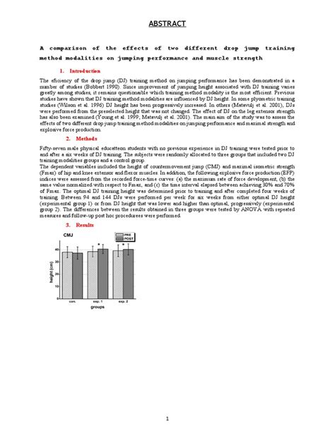 A Comparison Of The Effects Of Two Different Drop Jump Training Method Modalities On Jumping