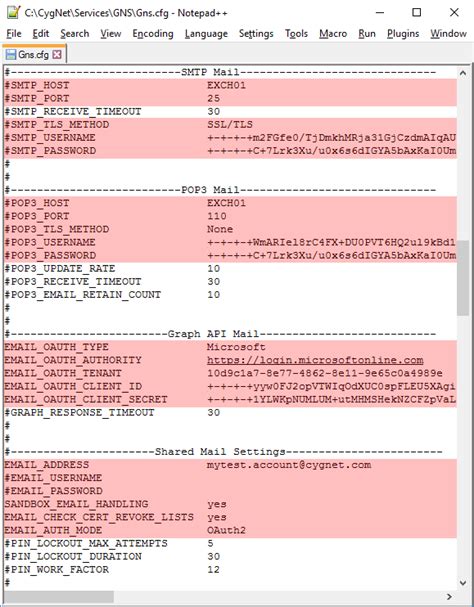 configuring email properties
