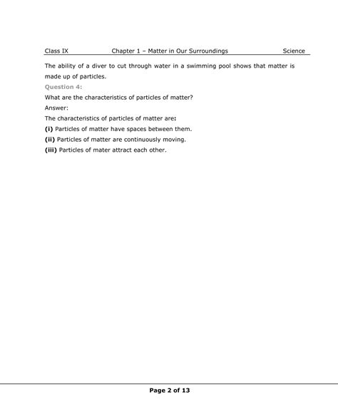 class 9th science matter in our surroundings ncert solution cbse 2023