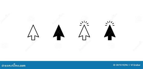 Hand Mouse Pointer Pictogram On Transparent Background Finger Web Click Pointer Line And