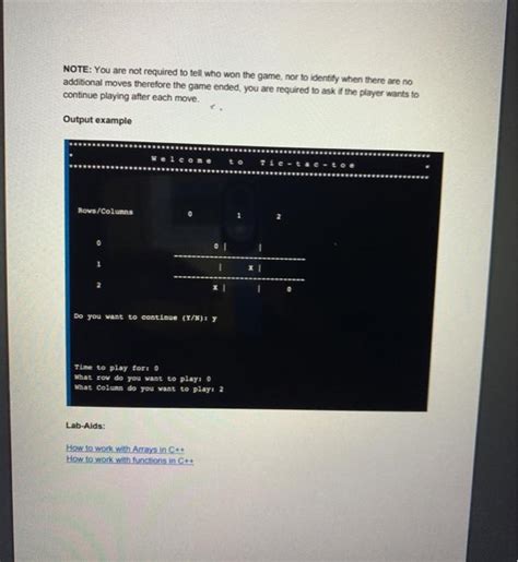 Solved A Very Simple Version Of The Tic Tac Toe Game Chegg
