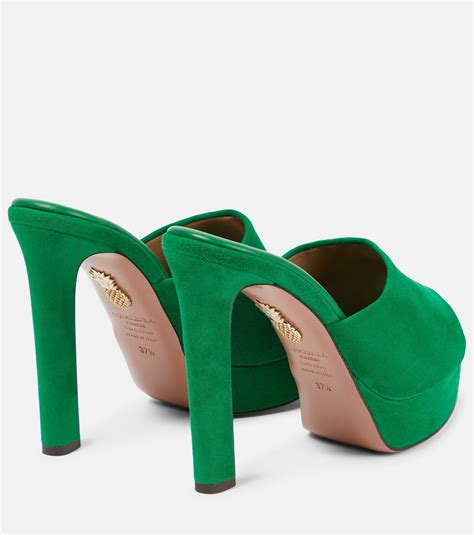 Aquazzura Violette Suede Platform Mules Aquazzura