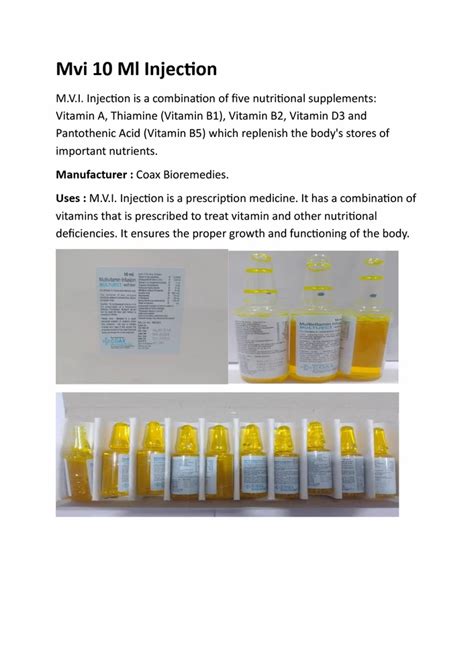 Mvi 10 Ml Injection At ₹ 12piece Multivitamin Injection In Nagpur