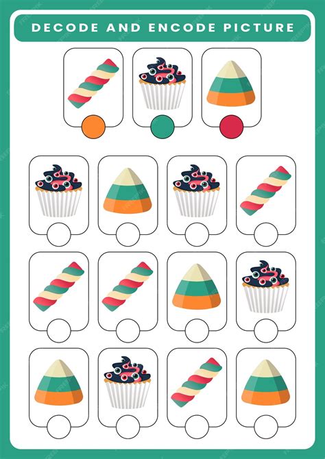 Premium Vector | Decode and encode worksheet for kids