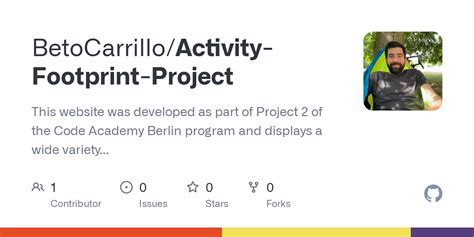 Github Betocarrilloactivity Footprint Project This Website Was Developed As Part Of Project