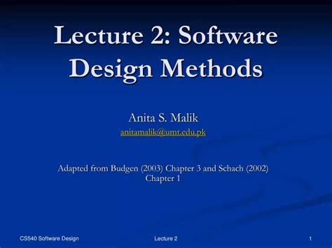 Ppt Lecture 2 Software Design Methods Powerpoint Presentation Free Download Id 817540