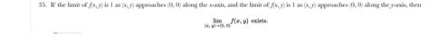 Solved If The Limit Of F X Y ﻿is 1 ﻿as X Y ﻿approaches