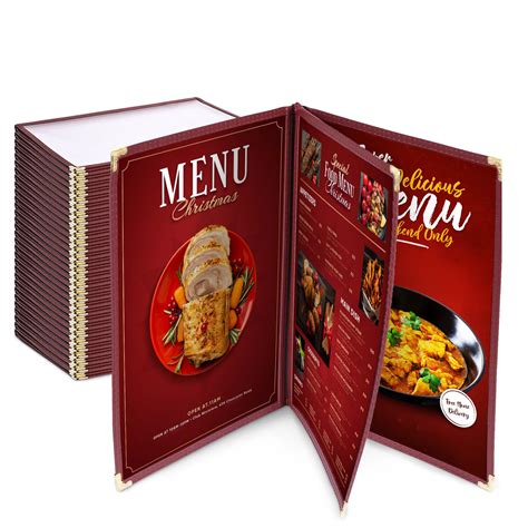 Wechef 30 Pack Restaurant Menu Covers 85 X 14 Book