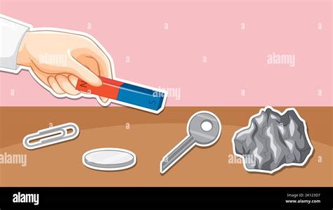 Magnet And Objects Experiment Illustration Stock Vector Image And Art Alamy
