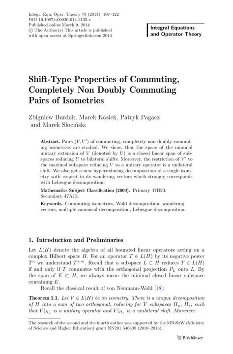 pdf shift type properties of commuting completely non doubly