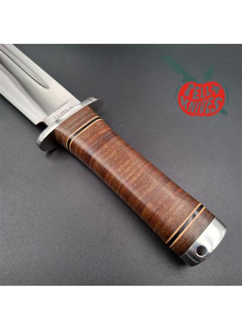 Hattori 160 1 Big Bowie Hunter Aus 6 Steel Stacked Leather Handle Brown Leather Sheath