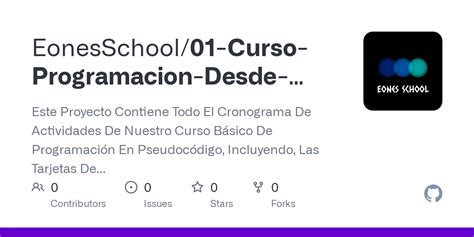 GitHub EonesSchool Curso Programacion Desde Cero Pseudocodigo Este Proyecto Contiene Todo