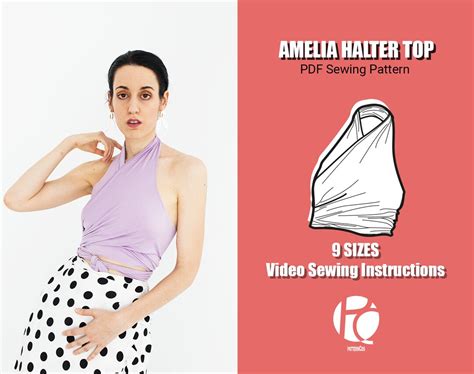 Easy Halter Top Sewing Pattern Elastic Wrap Top Pattern For Women