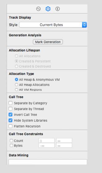 Xcode Instruments Allocations Missing Window Stack Overflow