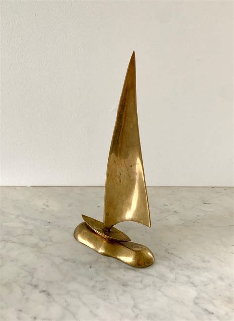 Solid Hand Cast Brass Sailboat For Sale At 1stdibs
