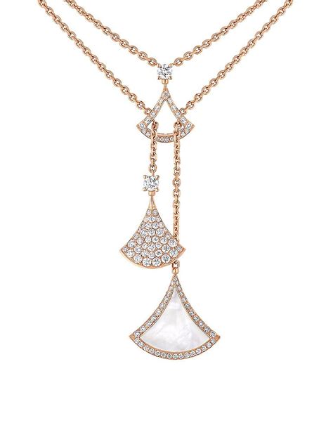 Bvlgari Divas Dream 18k Rose Gold Mother Of Pearl And Diamond Double