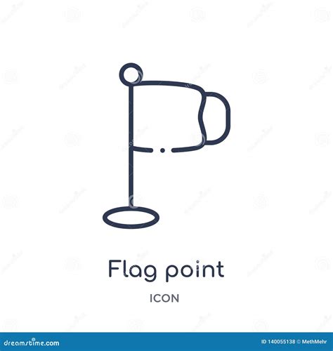 Linear Flag Point Icon From Education Outline Collection Thin Line Flag Point Vector Isolated