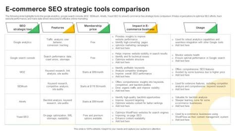 Seo Tools Comparison Powerpoint Presentation And Slides Ppt Example Slideteam