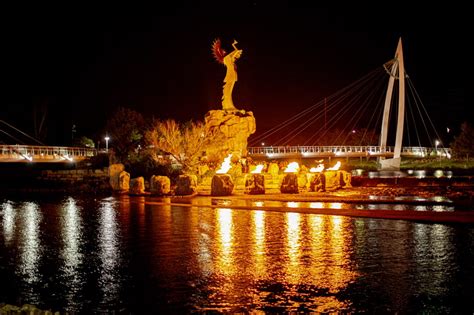 Keeper Of The Plains Sculpture Celebrating 50th Anniversary In Wichita