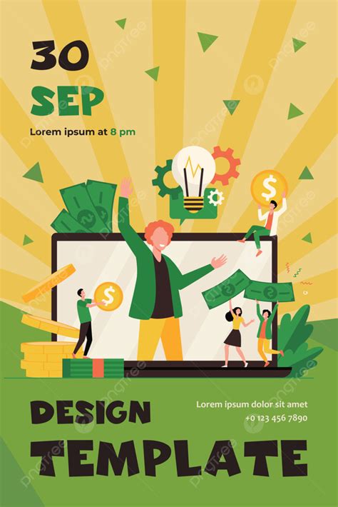 작은 기업가 Crowdfunding 시작 프로젝트 평면 벡터 일러스트 레이 션 템플릿 Psd 다운로드 디자인 자료 다운로드