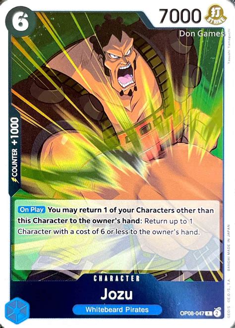 Op08 047 Jozu Character Card Don Games