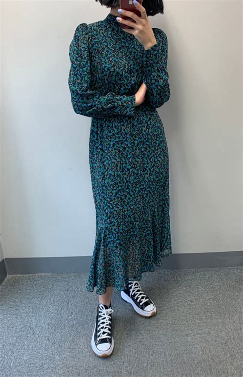 리본 쉬폰 꽃 원피스 세컨웨어