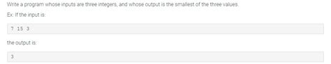Solved Write A Program Whose Inputs Are Three Integers A