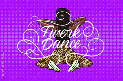 Twerk Poster Design Cartoon Style Girl Poster For Booty Dance Course Or Battle Vector
