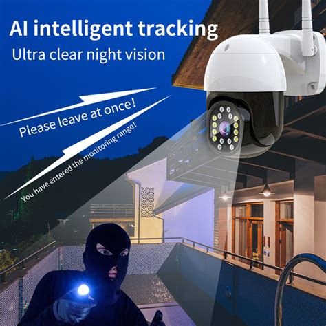 Pzt 와이파이 Ip 카메라 1080p Hd Cctv 야외 Ip 카메라 2mp Ai 추적 4x 디지털 줌 감시 유선