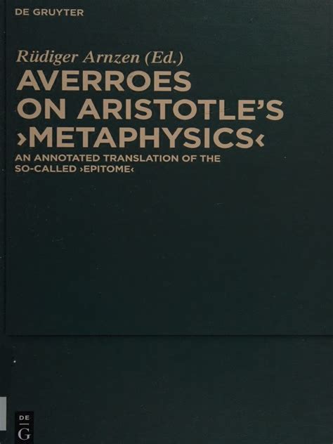 On Aristotles Metaphysics An Annotated Translation Of The So Ca Pdf Translations