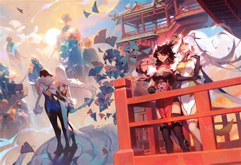 Shenhe Yelan Ningguang And Beidou Genshin Impact Drawn By Elodeas
