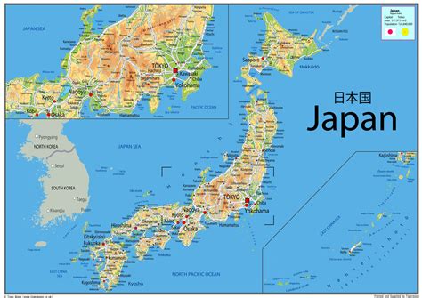 Physical Map Of Japan The Oxford Collection I Love Maps