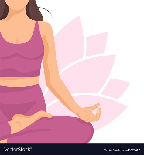 Yoga Young Woman Card Concept Beautiful Girl Vector Image