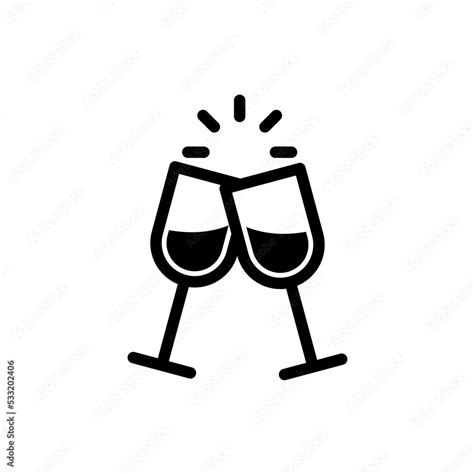 Icono De Brindis Copas Chocando Concepto De Celebración Ilustración