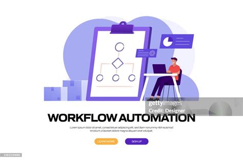 Workflow Automation Concept Vector Illustration For Website Banner