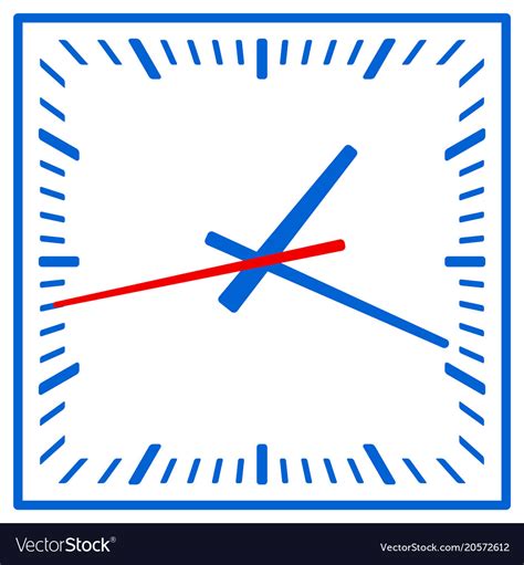 Square Clock Royalty Free Vector Image Vectorstock