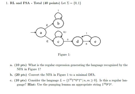 solved 1 rl and fsa total 40 points let {0 1} 0 1