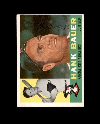 Hank Bauer Hand Signed 1960 Topps Kansas City Athletics Autograph Ebay