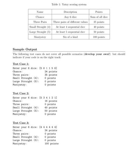 Solved Maxi Yatzy Score Keeper Implement The Scoring System