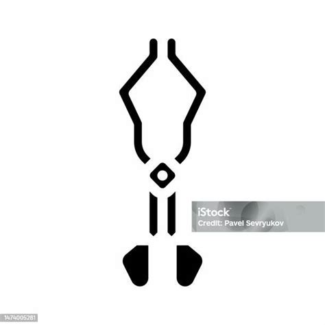 도가니 집게 화학 유리 실험실 글리프 아이콘 벡터 일러스트 레이 션 건강관리와 의술에 대한 스톡 벡터 아트 및 기타 이미지