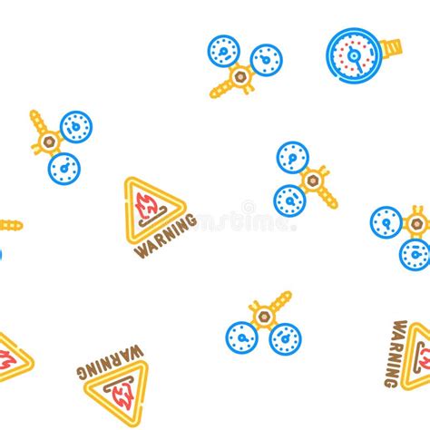 Gas Energy Oil Power Pipeline Vector Seamless Pattern Stock Vector