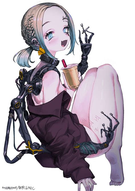 Yu Stdio Nameraka Original Absurdres Highres Girl D Bare Shoulders Barefoot Black