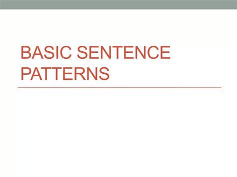 Basic Sentence Patterns Pptx