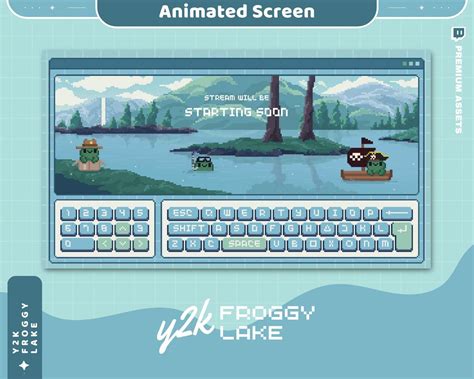 Frog Twitch Screen Animation Stream Lofi Animated Scene Bunny Cat Cute