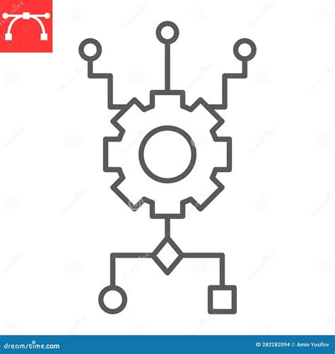 algorithm line icon stock vector illustration of network 282282094